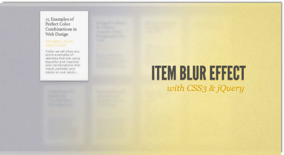 Item Blur Effect With Css3 And Jquery Articles Dmxzonecom