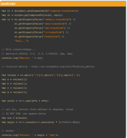 Get Value Of Css Rotation Through Javascript Articles Dmxzonecom